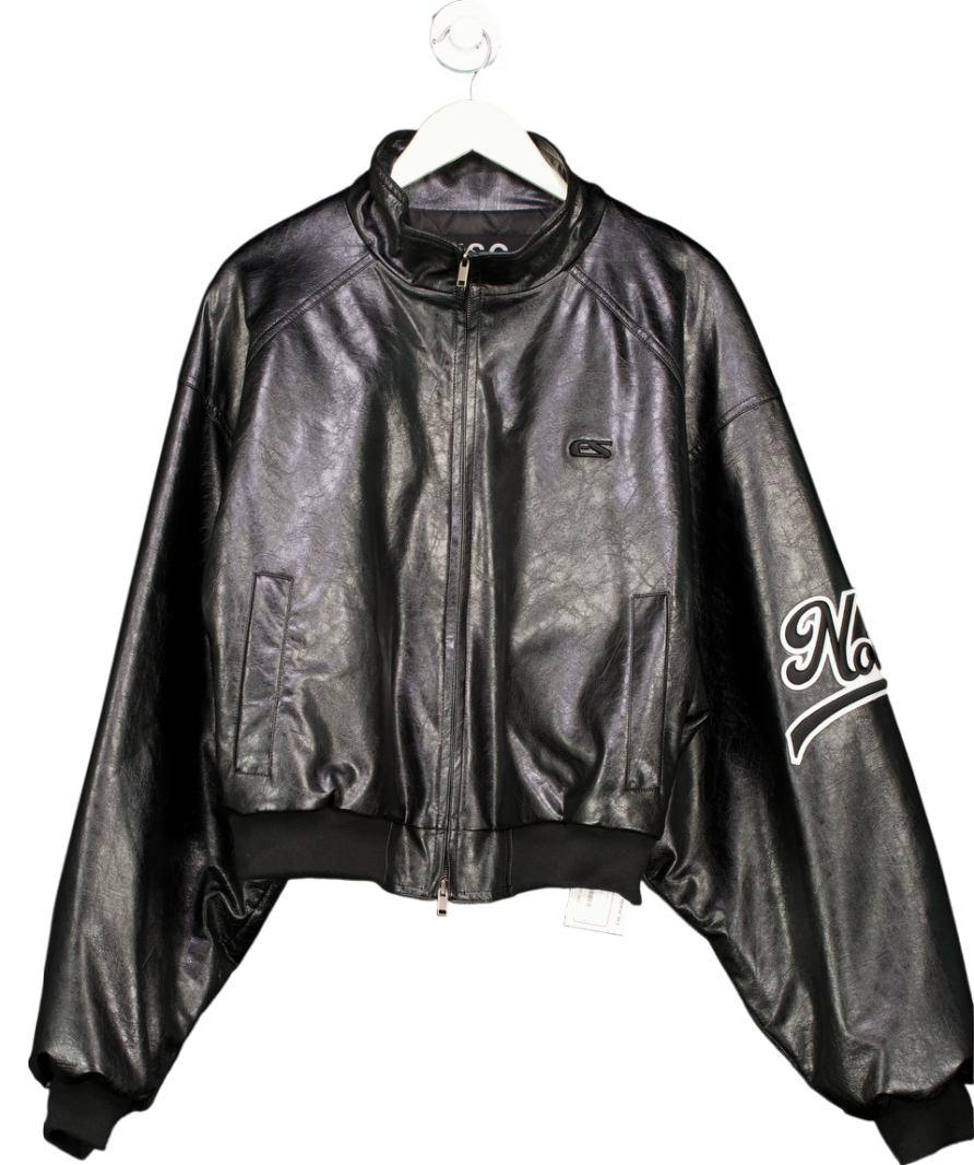 ESC Studios Black Notold Leather Bomber Jacket One Size – Reliked