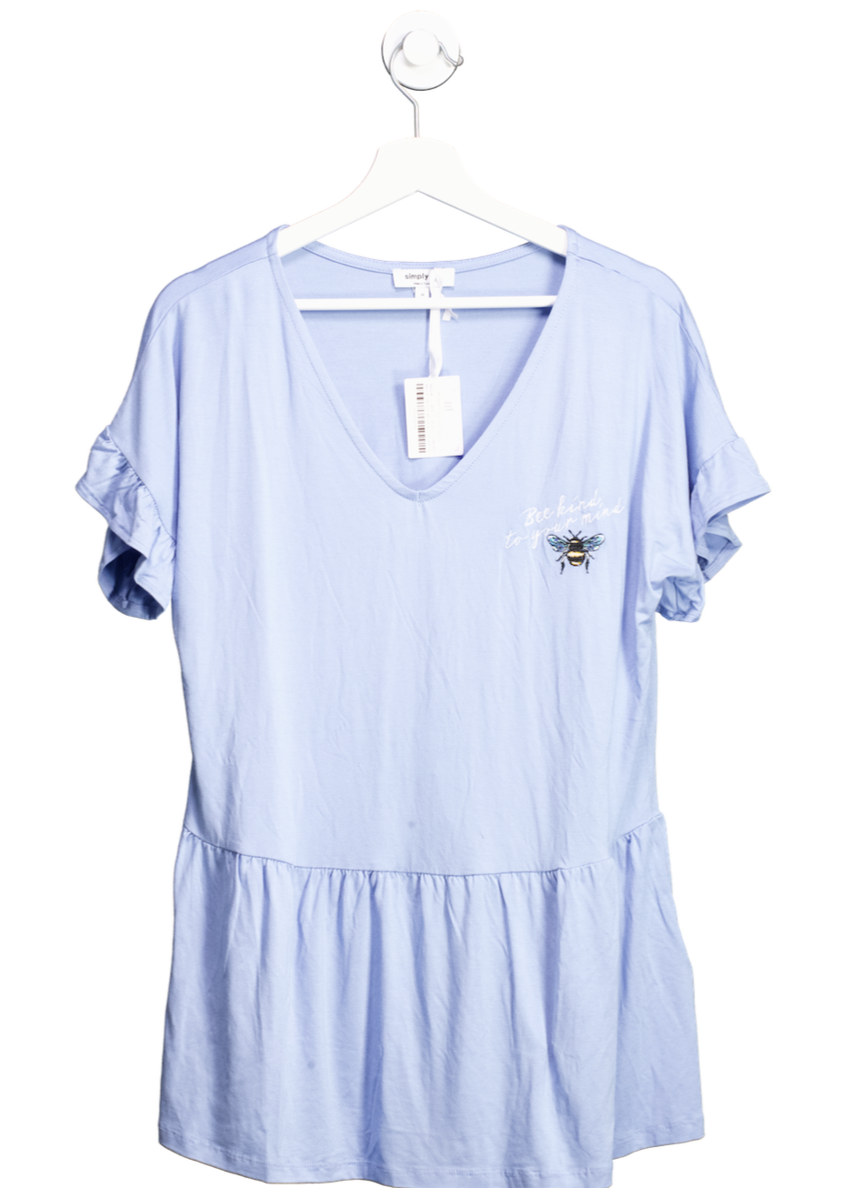 SimplyBe X Emma Mattison Blue Embroidered Bee Peplum Top UK 10 – Reliked