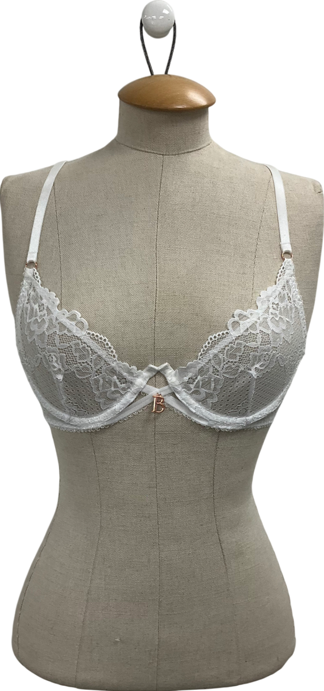 Boa Boa White Gabbi Lace Demi Bra UK 32D - Reliked